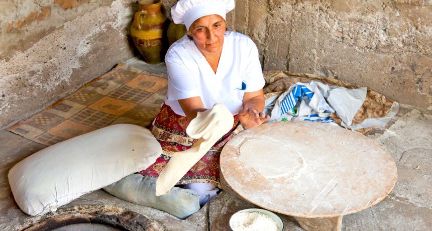 Lavash baking master class, Armenia